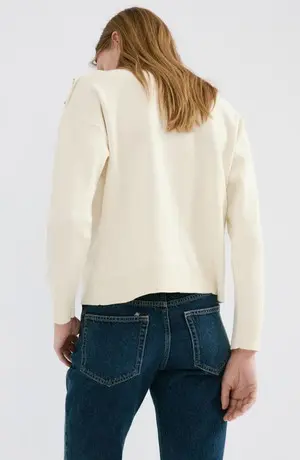Mango Mock Neck Sweater With Shoulder Buttons