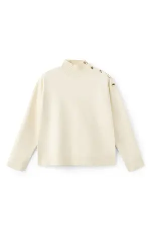 Mango Mock Neck Sweater With Shoulder Buttons