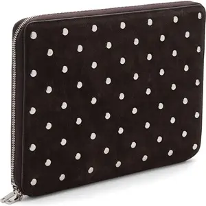 Mango Studded Leather Laptop Case - Chocolate