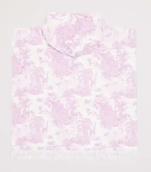 MARIE RAXEVSKY Terry Jungle Print Hooded Poncho