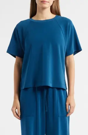 CITY BLUES Raglan Sleeve T-shirt - Blue Opal