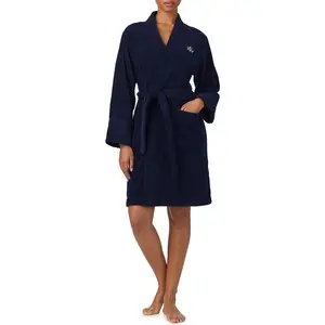 Ralph Lauren Greenwich Cotton Terry Robe - Navy