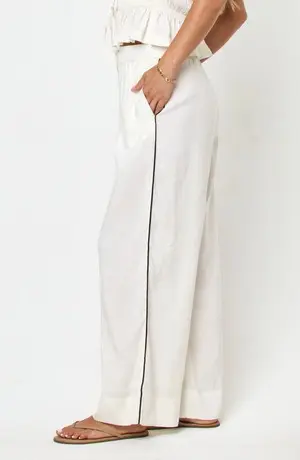 L*Space Wide-leg Linen-blend Pants - Cream