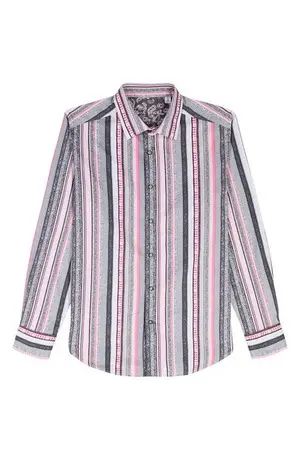 Robert Graham Bramshaw Mixed Stripe Stretch Cotton Button-up Shirt - Pink Multi
