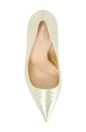 Dune London Assured Pointed Toe Pump - Gold