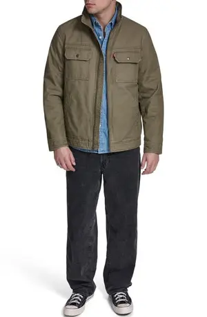 LEVI'S Slub Cotton Military Jacket - Olive Tree