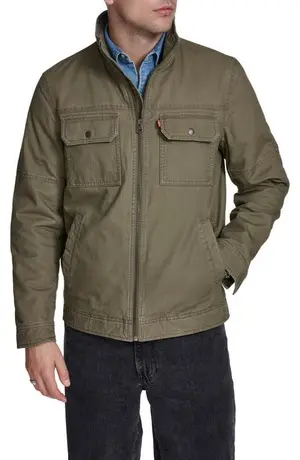 LEVI'S Slub Cotton Military Jacket - Olive Tree