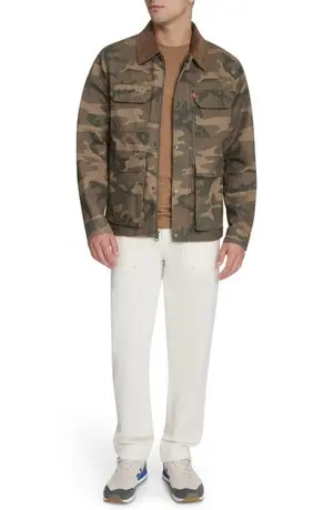 LEVI'S Corduroy Collar Cotton Canvas Jacket - Faded Camo