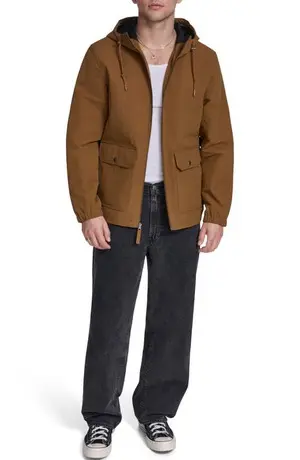 LEVI'S Water-resistant Hooded Jacket - Worker Brown