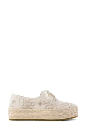 Toms Valencia Lace-up Platform Espadrille - Natural Floral
