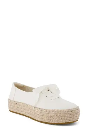Toms Valencia Lace-up Platform Espadrille - White