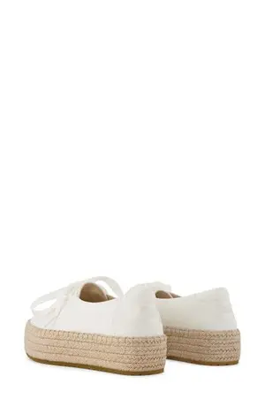 Toms Valencia Lace-up Platform Espadrille - White