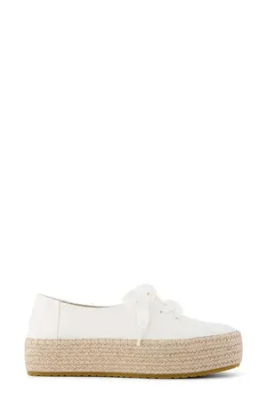 Toms Valencia Lace-up Platform Espadrille - White