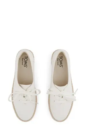 Toms Valencia Lace-up Platform Espadrille - White