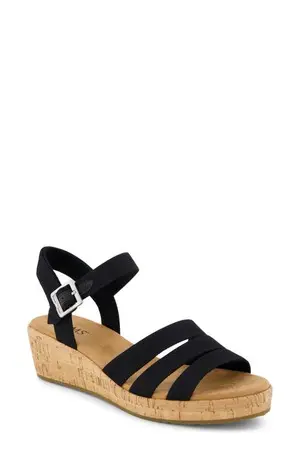 Toms Julia Wedge Sandal - Black