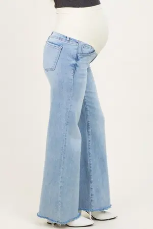 PINKBLUSH Low Rise Wide Leg Maternity Jeans