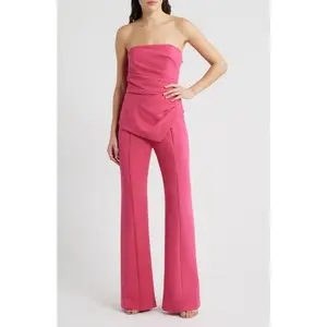 Black Halo Rockie Strapless Jumpsuit - Framboise