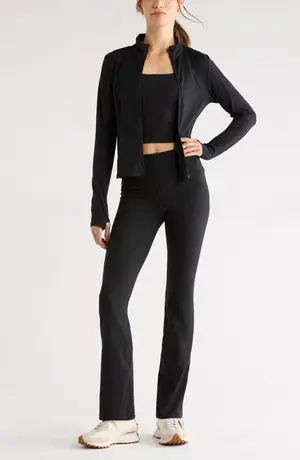 Zella Bootcut Ribbed Pants - Black