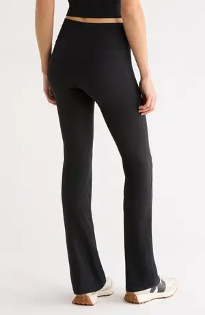 Zella Bootcut Ribbed Pants - Black