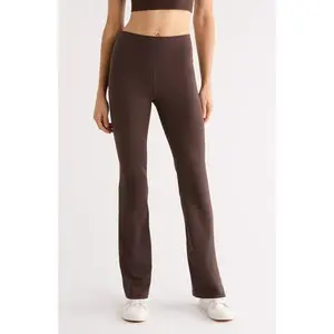 Zella Thrive Rib Bootcut Pants - Brown Mole