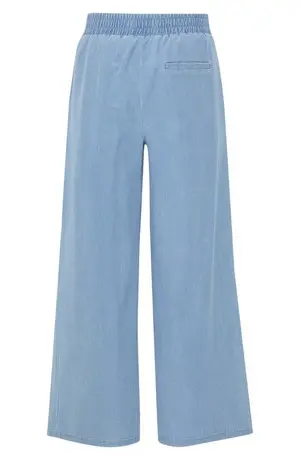 ICHI Ihkate Wide-leg Cropped Denim Pants
