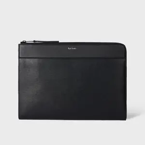 Paul Smith Embossed Leather Document Case - Black