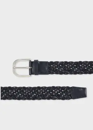 Paul Smith Leather Mixed Weave Belt - Black