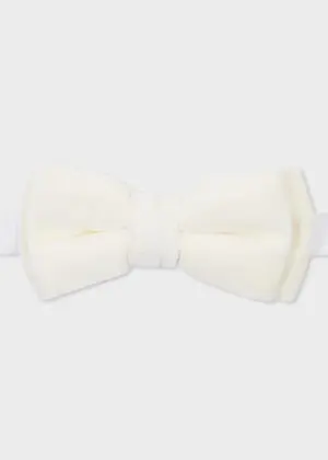 Paul Smith Velvet Bow Tie - White