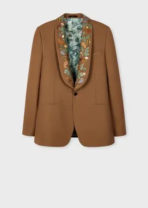 Paul Smith Fresco Wool Embroidered-lapel Blazer