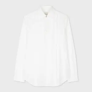 Paul Smith Pleated-front Half-placket Cotton Shirt