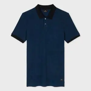 Paul Smith Navy Patchwork Jacquard Polo Shirt
