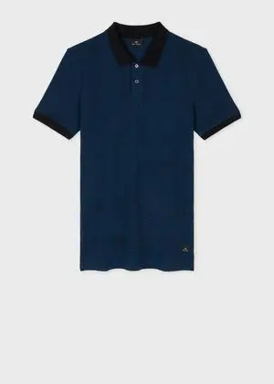 Paul Smith Navy Patchwork Jacquard Polo Shirt