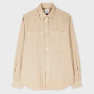 Paul Smith Ecru Corduroy Patch-pocket Shirt