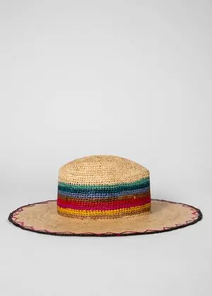 Paul Smith Swirl Crochet Straw Hat - Brown