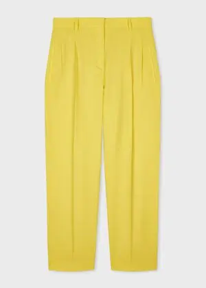 Paul Smith Citrine Wool Hopsack Pleated Trousers