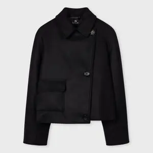 Paul Smith Wool-cashmere Blend Cropped Cocoon Jacket