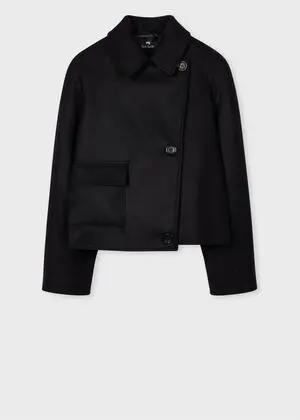 Paul Smith Wool-cashmere Blend Cropped Cocoon Jacket