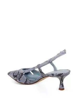SERGIO LEVANTESI Cutout Snakeskin Pumps - Blue