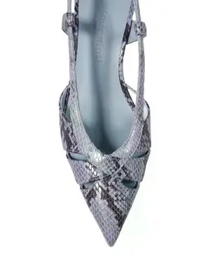 SERGIO LEVANTESI Cutout Snakeskin Pumps - Blue