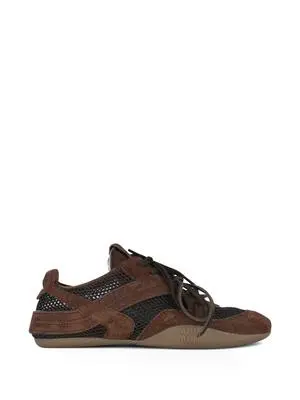 Miu Miu Gymnasium Mesh-panel Sneakers - Brown