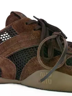 Miu Miu Gymnasium Mesh-panel Sneakers - Brown
