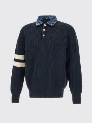 Dsquared2 Cotton Knit Polo With Denim Collar