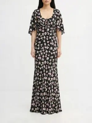 TWINSET Floral Print Maxi Dress - Black