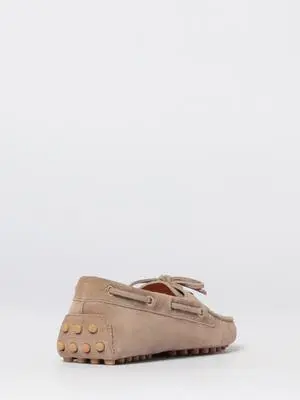 TOD'S Suede Gommino Boat Loafers - Beige