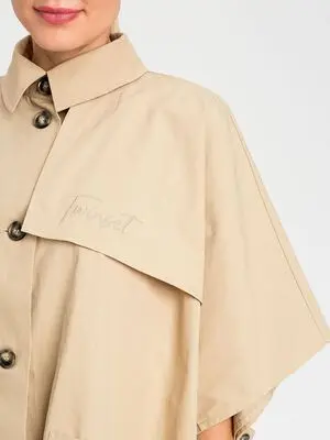 TWINSET Cotton Gabardine Poncho Trench