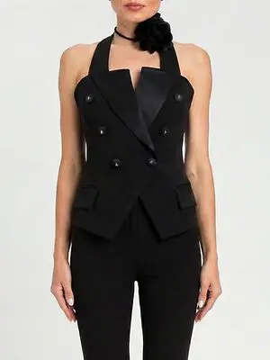 TWINSET Double-breasted Vest - Black