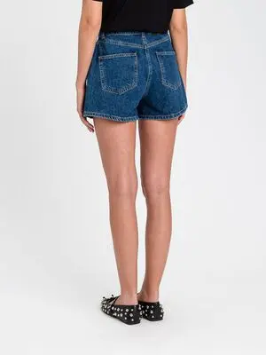 TWINSET Shorts With Rhinestone Embellishments - Denim