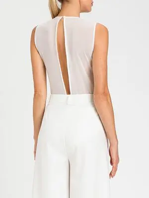 TWINSET Sleeveless Lace Bodysuit Top