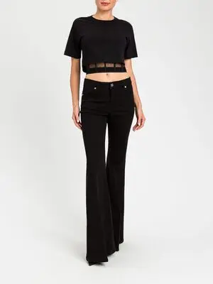TWINSET Cropped T-shirt With Mesh Detail