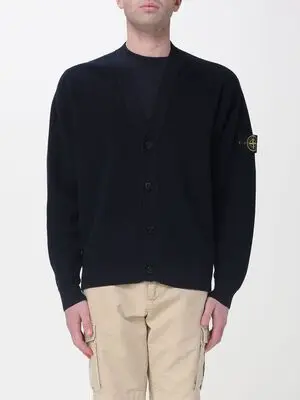Stone Island V-neck Cardigan - Blue